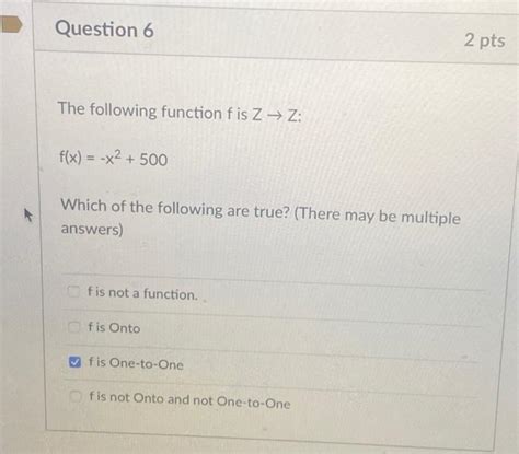 solved question 6 2 pts the following function fis z z f x