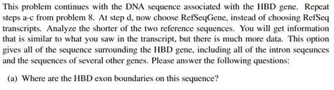 Solved This Problem Continues With The DNA Sequence Chegg