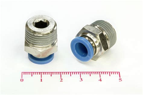 Пневмофитинг цанговый прямой с наружной резьбой PC 8-03 (R3/8") HIMPT ...