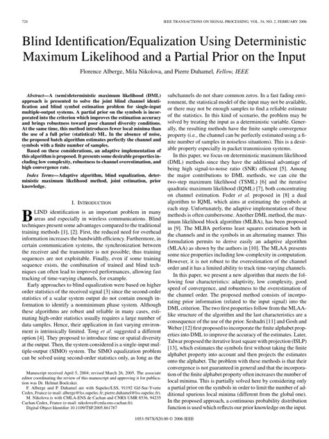 Pdf Blind Identification Equalization Using Deterministic Maximum