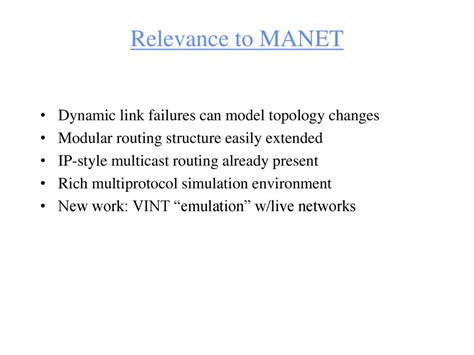 Ns2 And Possible Directions For Mobile Routing Simulation Kevin Fall