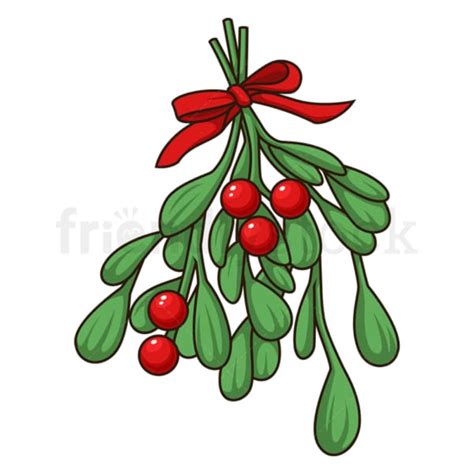 Cartoon Mistletoe Xmas Cartoon Vector Clipart Friendlystock