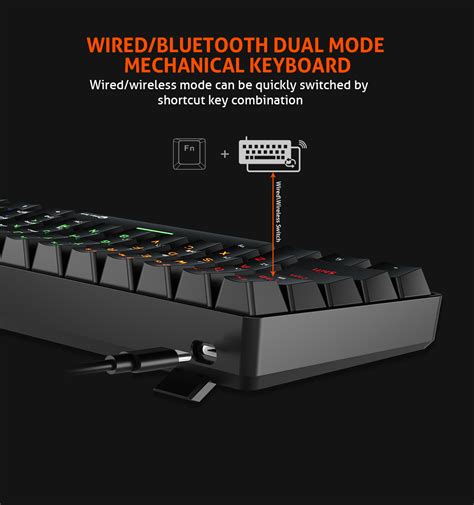 Best Dual Mode Bluetooth 60 Gaming Keyboard Mk005bt Meetion