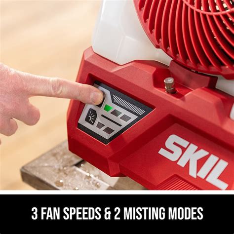Skil 7 In Indoor Outdoor Misting Personal Fan Battery Powered In Red