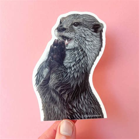 Happy Otter Sticker — Bekah Zeimetz Art