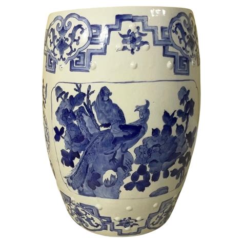 Chinoiserie Blue And White Porcelain Garden Stool At 1stdibs