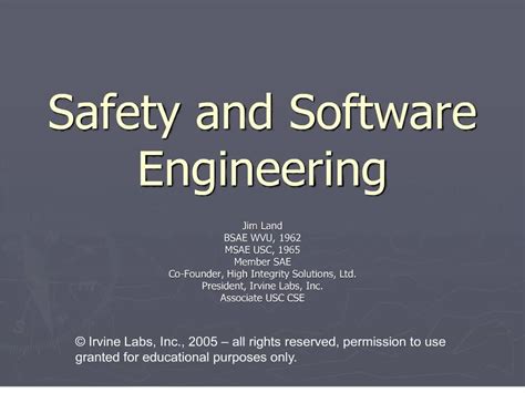 PPT Safety And Software Engineering PowerPoint Presentation Free Download ID