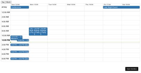 React Big Calendar Example Forked Codesandbox