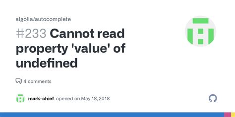 Cannot Read Property Value Of Undefined Issue Algolia Autocomplete GitHub