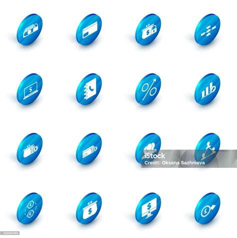 봉투 노트북 달러 기호 지갑 동전 주소록 프레젠테이션 재무 그래프 일정 차트 다이어그램 인포 그래픽 파이 및 백분율 위쪽 화살표 아이콘을 설정합니다 벡터 3차원 형태에 대한