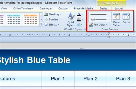 Use Table Eraser Tool In PowerPoint To Delete Table Borders