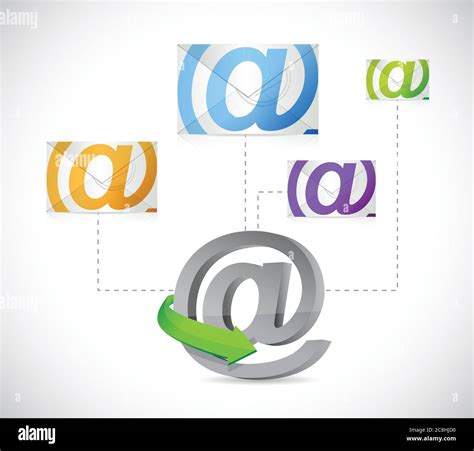 At Symbol Email Communication Concept Illustration Design Over A White
