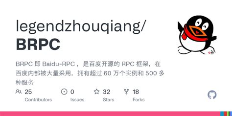 GitHub legendzhouqiang BRPC BRPC 即 Baidu RPC 是百度开源的 RPC 框架在百度内部被大量采用拥有超过 万个实例和 多种服务