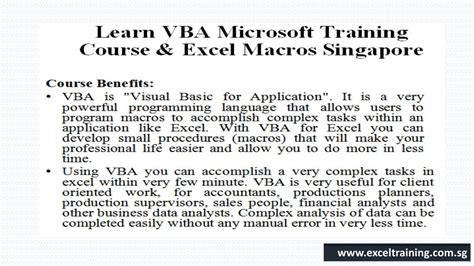 ppt learn vba microsoft excel course skillsfuture approved courses