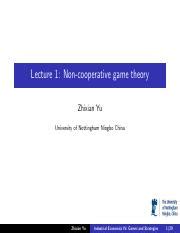 Introduction To Non Cooperative Game Theory Basics And Course Hero