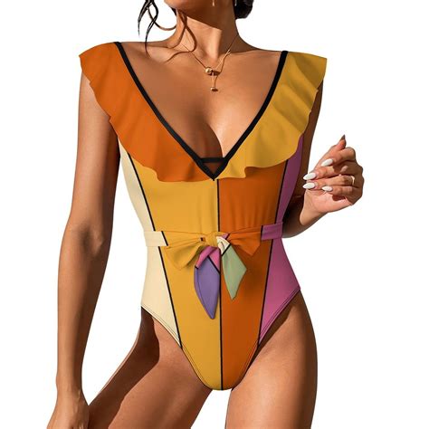 70s Retro Gallery Swimsuit Sets Womens Swimwear Summer One Piece