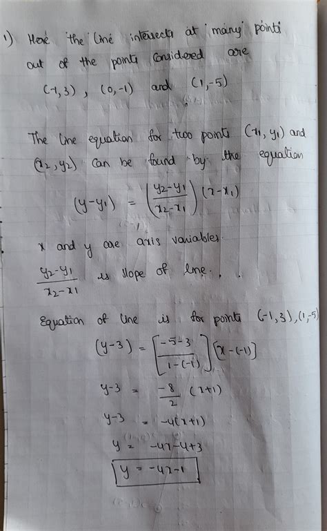 [solved] Linear Equations From Graphs Determine The Equation Of The