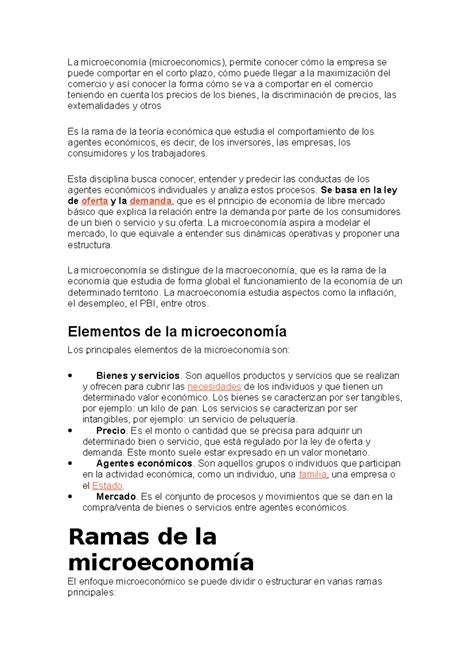 Que Es La Microeconomia La Microeconomía Microeconomics Permite