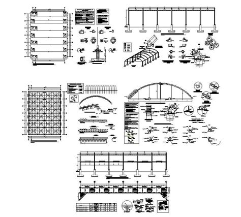Roof Beam And Column Structure CAD Drawing For Construction