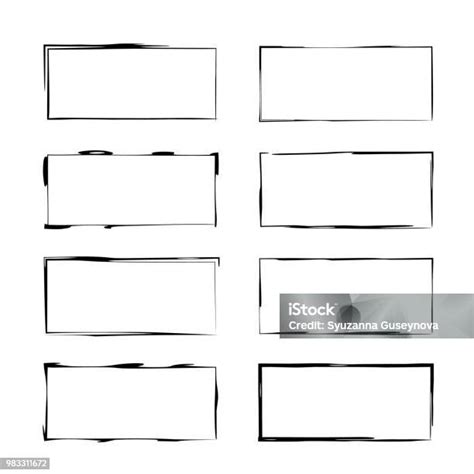 검은 Empy 그런 지 프레임의 집합입니다 벡터 일러스트입니다 0명에 대한 스톡 벡터 아트 및 기타 이미지 0명 거친 긁힌 Istock