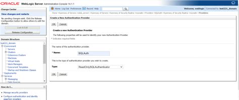 sql authentication provider configuration