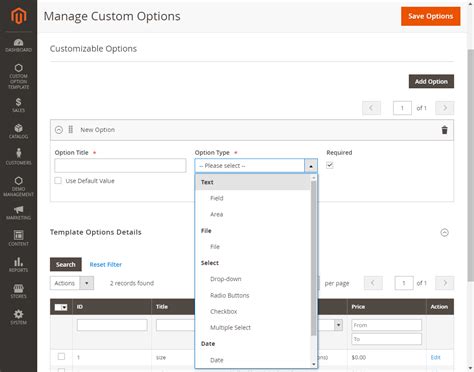 Magento 2 Custom Option Template Create Product Custom Options Webkul