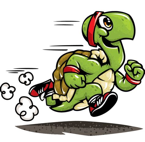 Turtle Run Cartoon Illustration Cartoon Illustration Running Cartoon