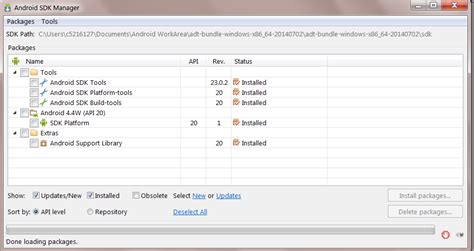 Eclipse Android Sdk Manager Installed Only Api 20 Stack Overflow