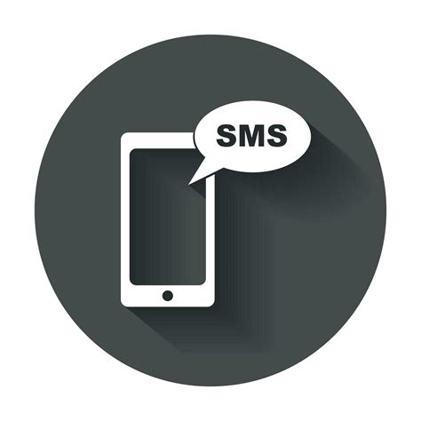 Flat Smartphone Icon Sms Message Phone With Long Shadow 26168522