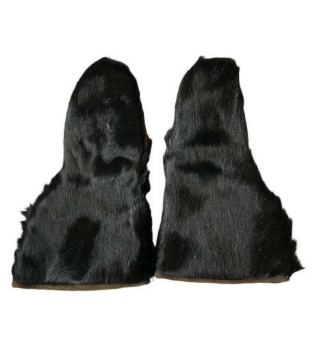 Antique Circa 1890s Early 1900s American Black Bear Fur Gauntlet Gloves