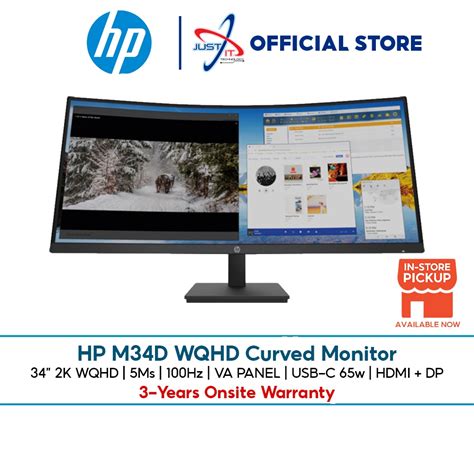 Hp M D Wqhd Hz Ms Curve Gaming Monitor Shopee Malaysia