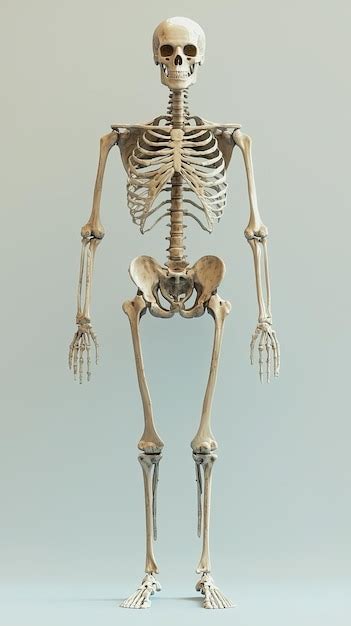 A Detailed Illustration Of Human Skeleton Showcasing Intricate Structure Of Bones And Joints