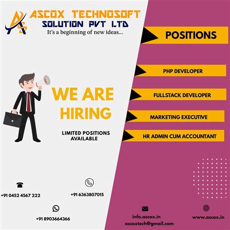 Ascox Technosoft Solution Pvt Ltd On Linkedin Hiring Jobopportunity