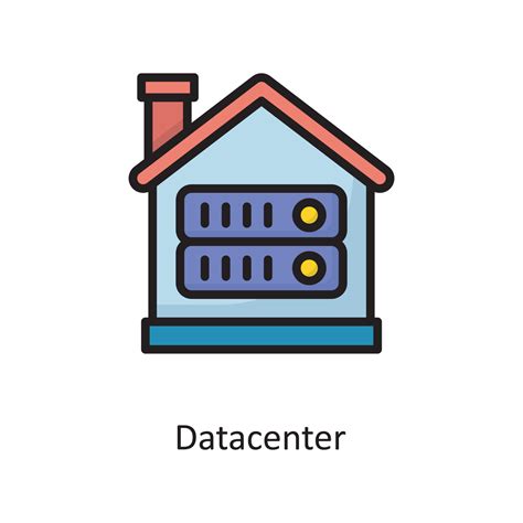 Datacenter Vector Filled Outline Icon Design Illustration Cloud Computing Symbol On White
