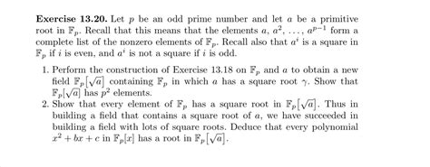 solved exercise 13 20 let p be an odd prime number and let