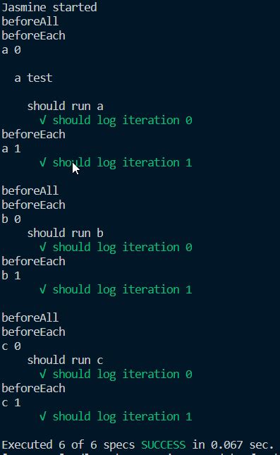 Javascript Jasmine Looped Tests Fail To Run If Asynchronous Stack
