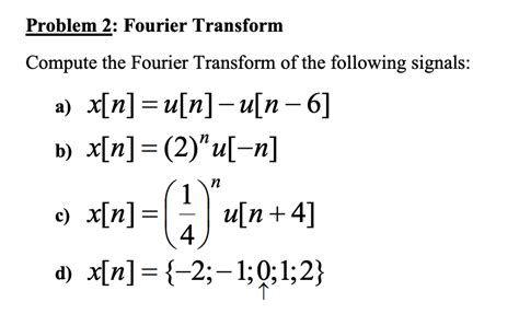 Solved Problem Fourier Transform Compute The Fourier Chegg
