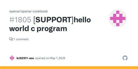 Support Hello World C Program · Issue 1805 · Openaiopenai Cookbook