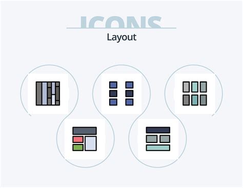 Layout Line Filled Icon Pack 5 Icon Design Interface Layout