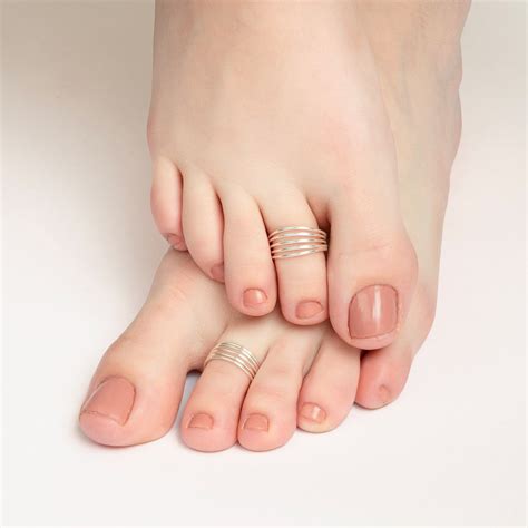 Multi Layered Silver Band Toe Ring Touch925 Silver Jewellery
