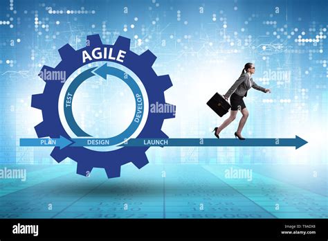Businesswoman In Agile Methods Concept Stock Photo Alamy