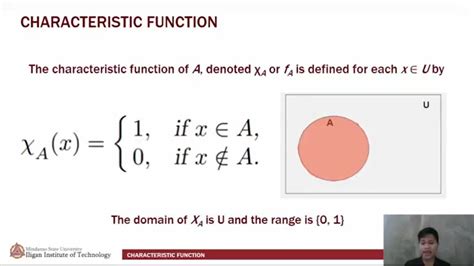 Characteristic Function Of Set And Its Properties YouTube