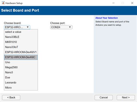 Set Up And Configure ESP Hardware MATLAB Simulink
