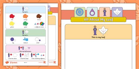 Twinkl Symbols All About My Leaf Communication Activity