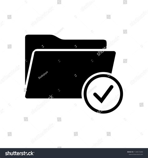 Folder Check Mark Icon Vector Stock Vector Royalty Free Shutterstock