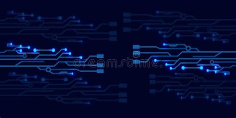 Abstract Futuristic Circuit Board Illustration High Computer Technology Dark Blue Color