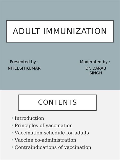 Adult Immunization Ppt 20 Pdf