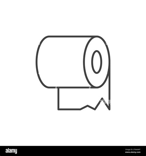 Toilet Paper Linear Icon Vector Toilet Tissue Concept Symbol In Thin Line Style Stock Vector