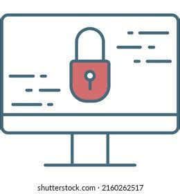 Computer Monitor Screen Lock Icon Vector Stock Vector Royalty Free 2160262517 Shutterstock