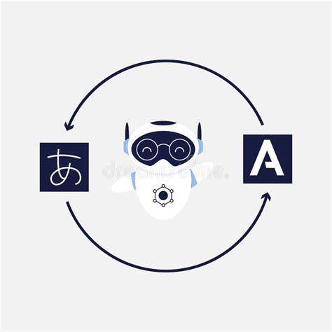Artificial Intelligence And Human Language Translation Stock Vector